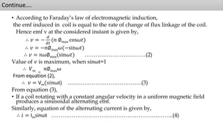 1.1 Generation of alternating voltage, phasor representation of ...