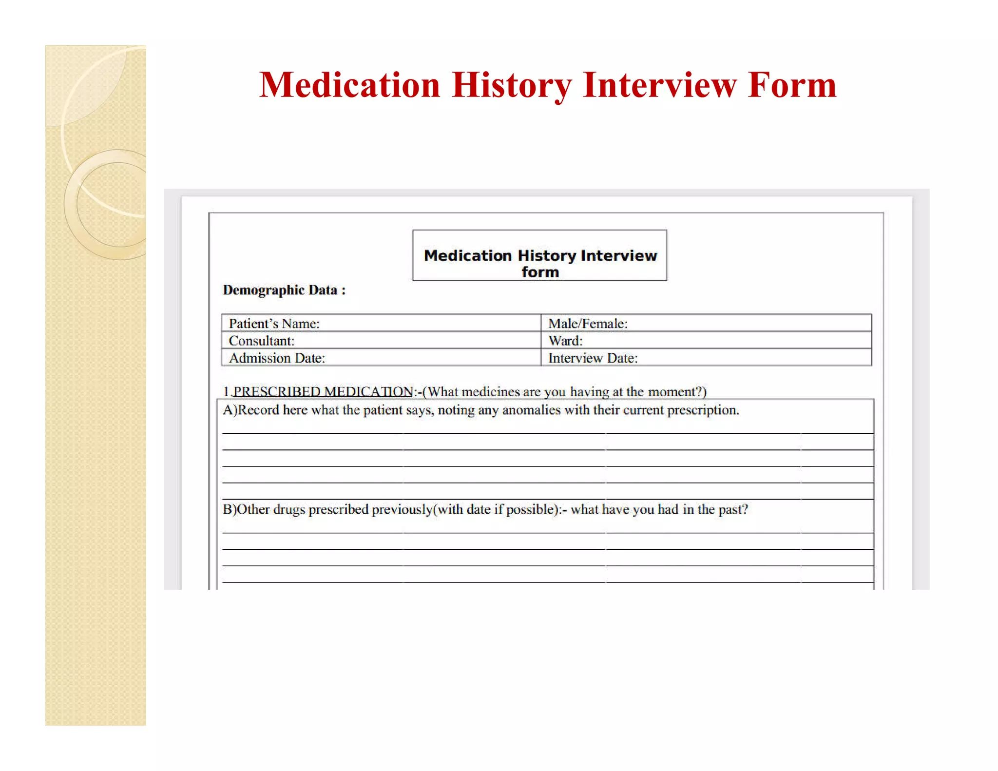 Patient Medication History | PDF
