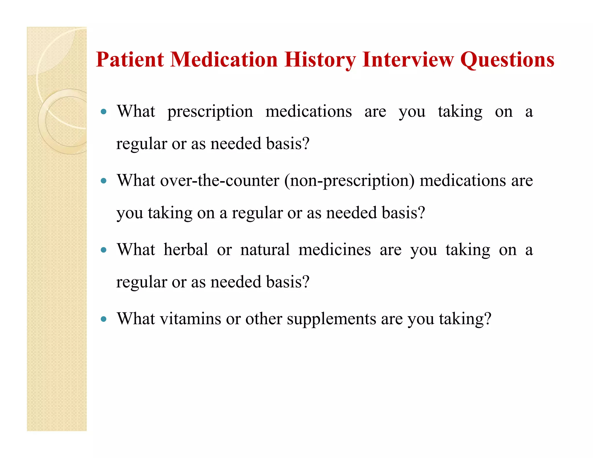 Patient Medication History | PDF