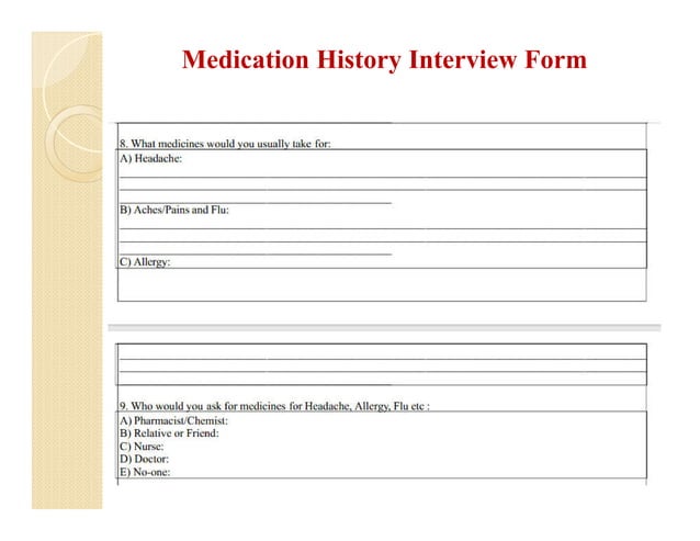 Patient Medication History | PDF | Pharmaceutical Drugs | Medical Health