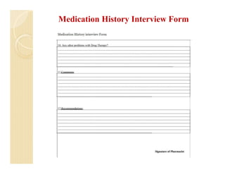 Patient Medication History | PDF