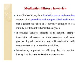 Patient Medication History | PDF