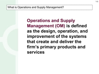 1. Introduction to Operations Management.ppt | Logistics | Business
