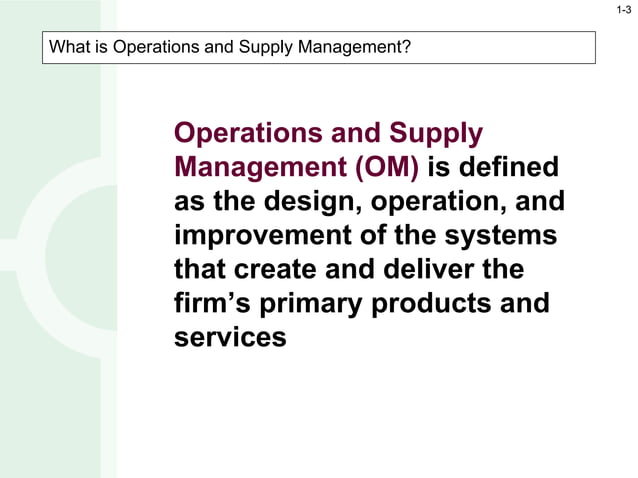 1. Introduction to Operations Management.ppt | Logistics | Business