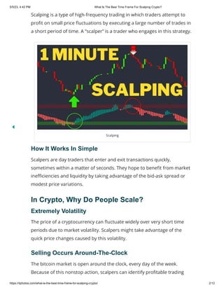 What Is The Best Time Frame For Scalping Crypto? | PDF