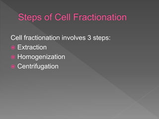 1. cell fractionation.pptx | Chemistry | Science
