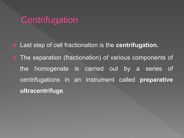 1. cell fractionation.pptx | Chemistry | Science