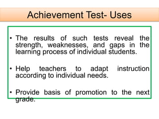 1. Achievement Test- Meaning and Purposes.pptx