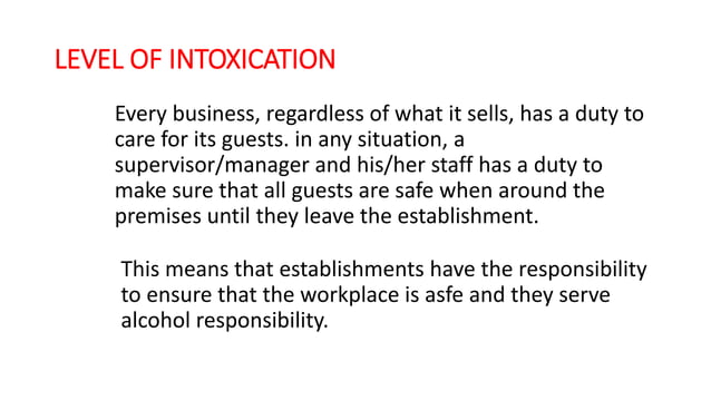 1. DEALING WITH INTOXICATED GUESTS.pptx | Illegal Drugs, Tobacco ...