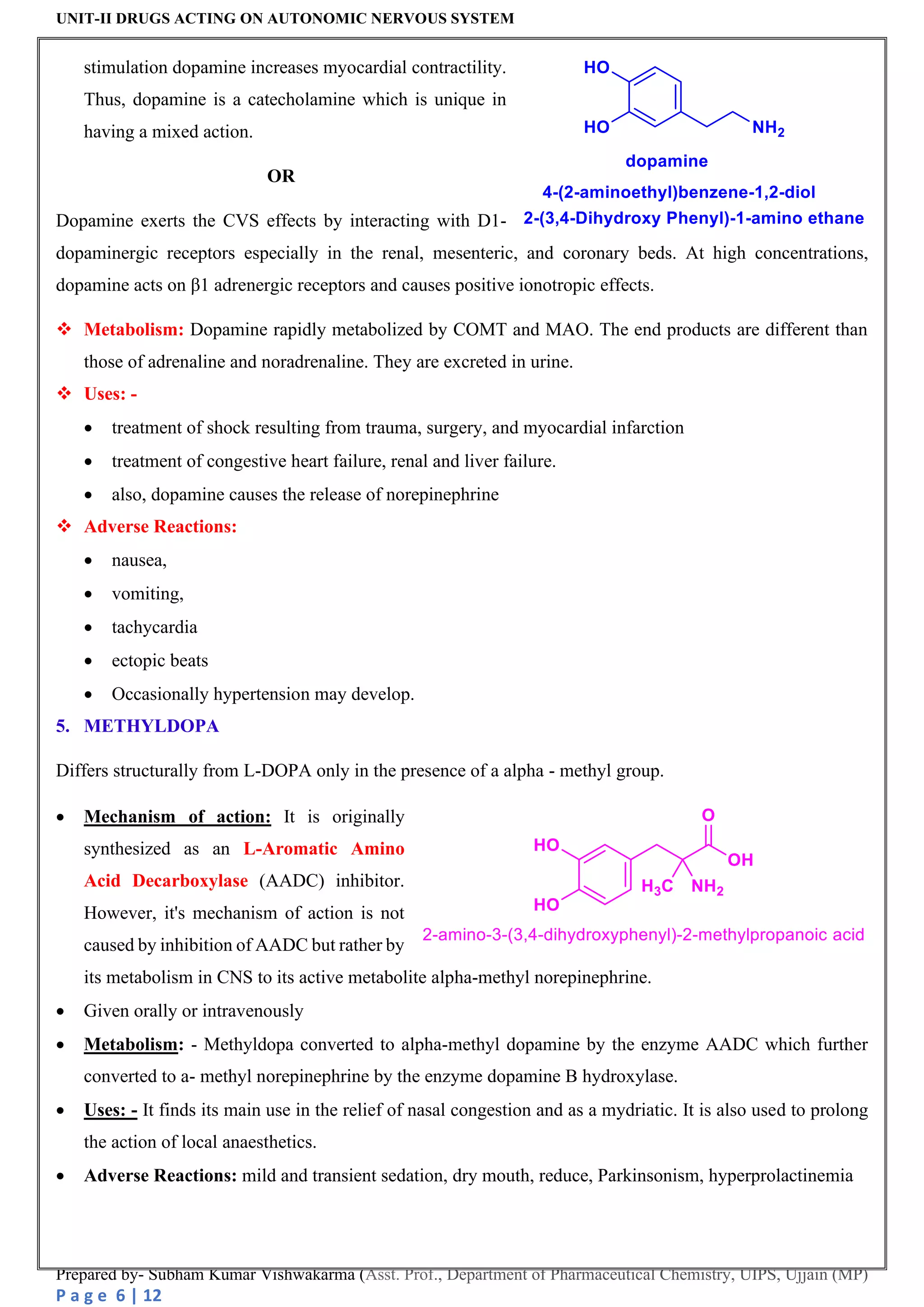 Sympathomimetic agents: SAR of Sympathomimetic agents | PDF