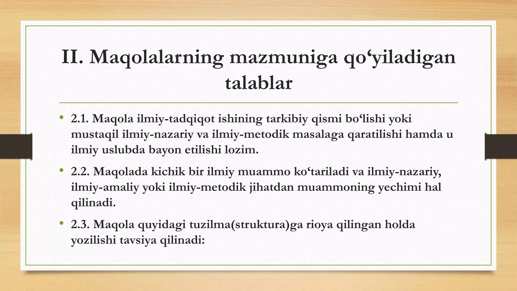 1. Ilmiy maqolani yozish va rasmiylashtirish tartibi.pptx