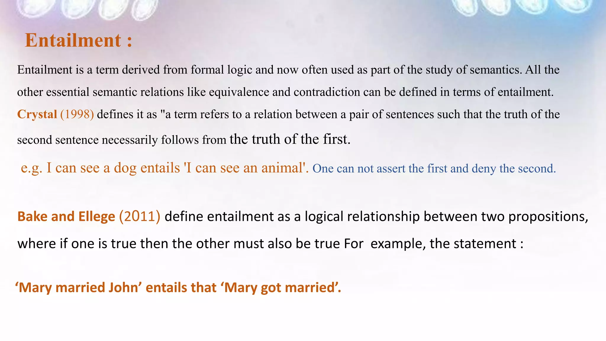 Presupposition and Entailment | PPTX