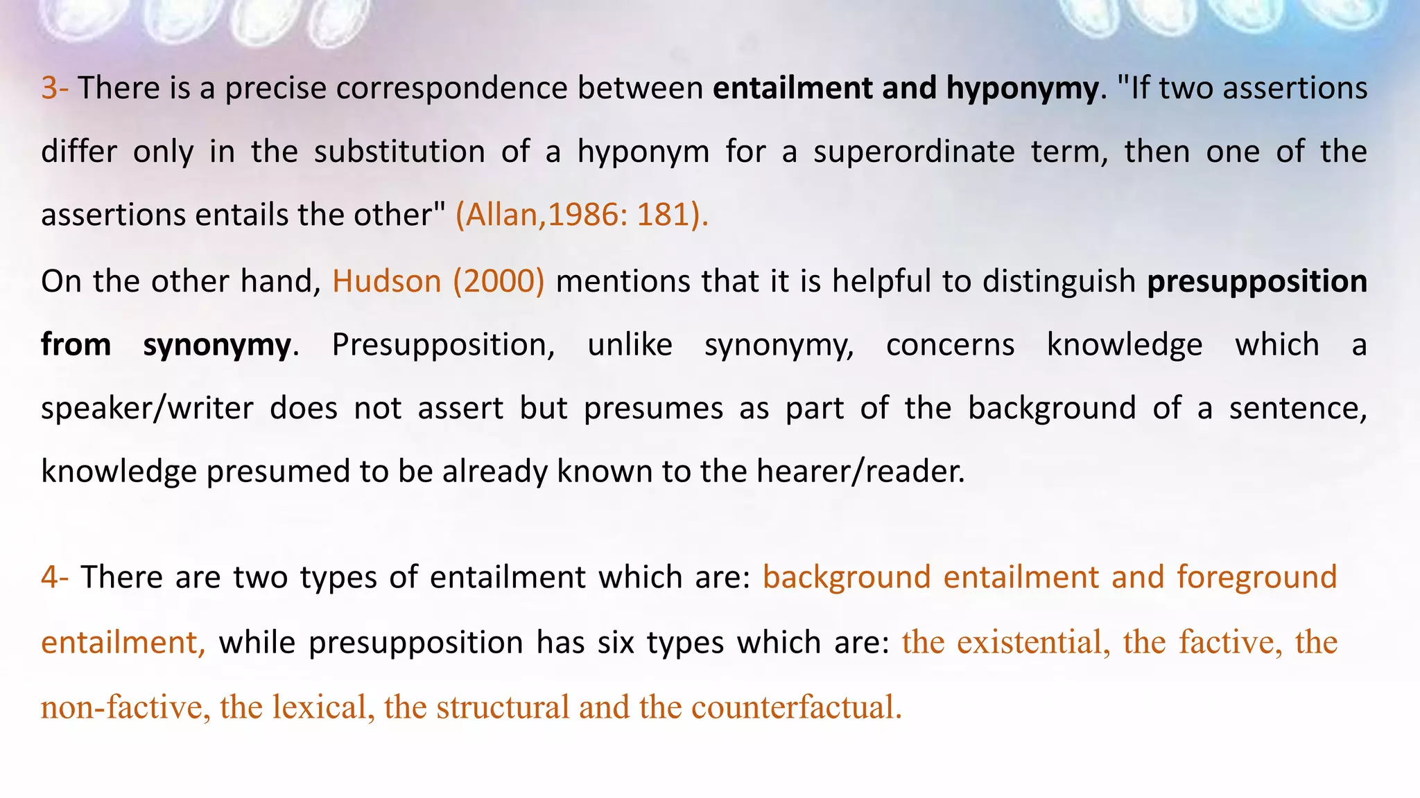 Presupposition and Entailment | PPTX