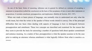 Presupposition and Entailment | PPTX