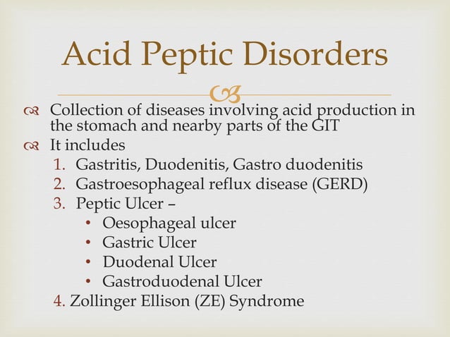 Acid Peptic Disorders DrSS.pptx | Digestive Disorders | Diseases and ...