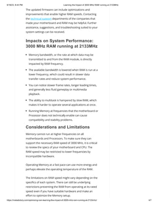 Optimizing RAM: Learning the Impact of 3000 MHz RAM running at 2133 MHz ...