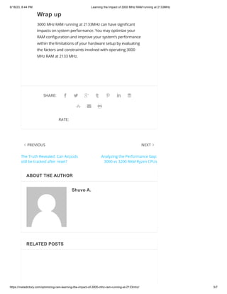 Optimizing RAM: Learning the Impact of 3000 MHz RAM running at 2133 MHz ...