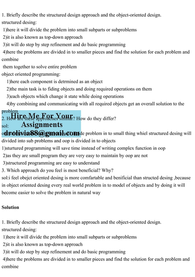 1. Briefly describe the structured design approach and the object-or.pdf