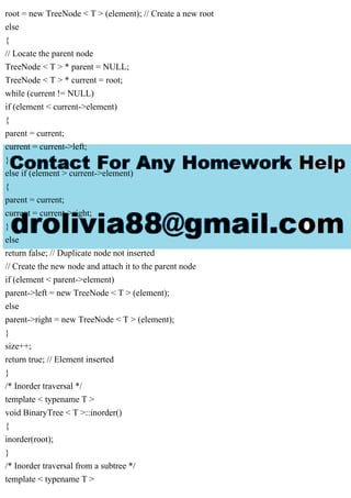 1. Add a breadth-first (level-order) traversal function to the binar.pdf