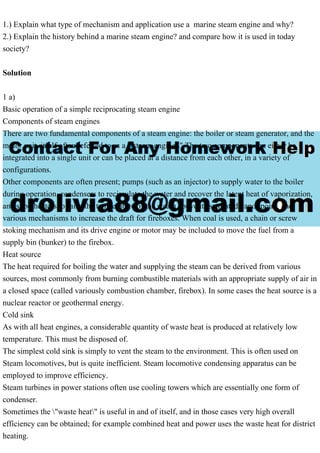 1.) Explain what type of mechanism and application use a marine ste.pdf