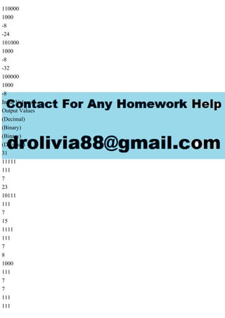 1. First convert the decimal input values in Table 1 to signed binar.pdf