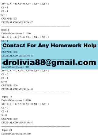 1. First convert the decimal input values in Table 1 to signed binar.pdf