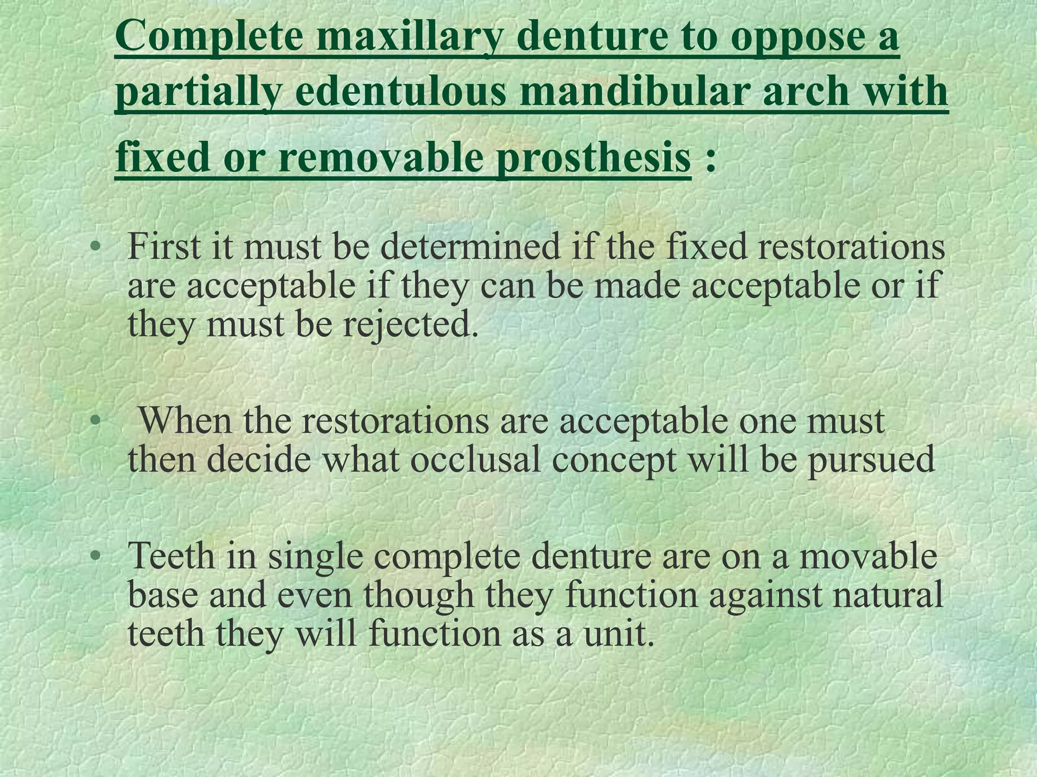 Single complete denture | PPT