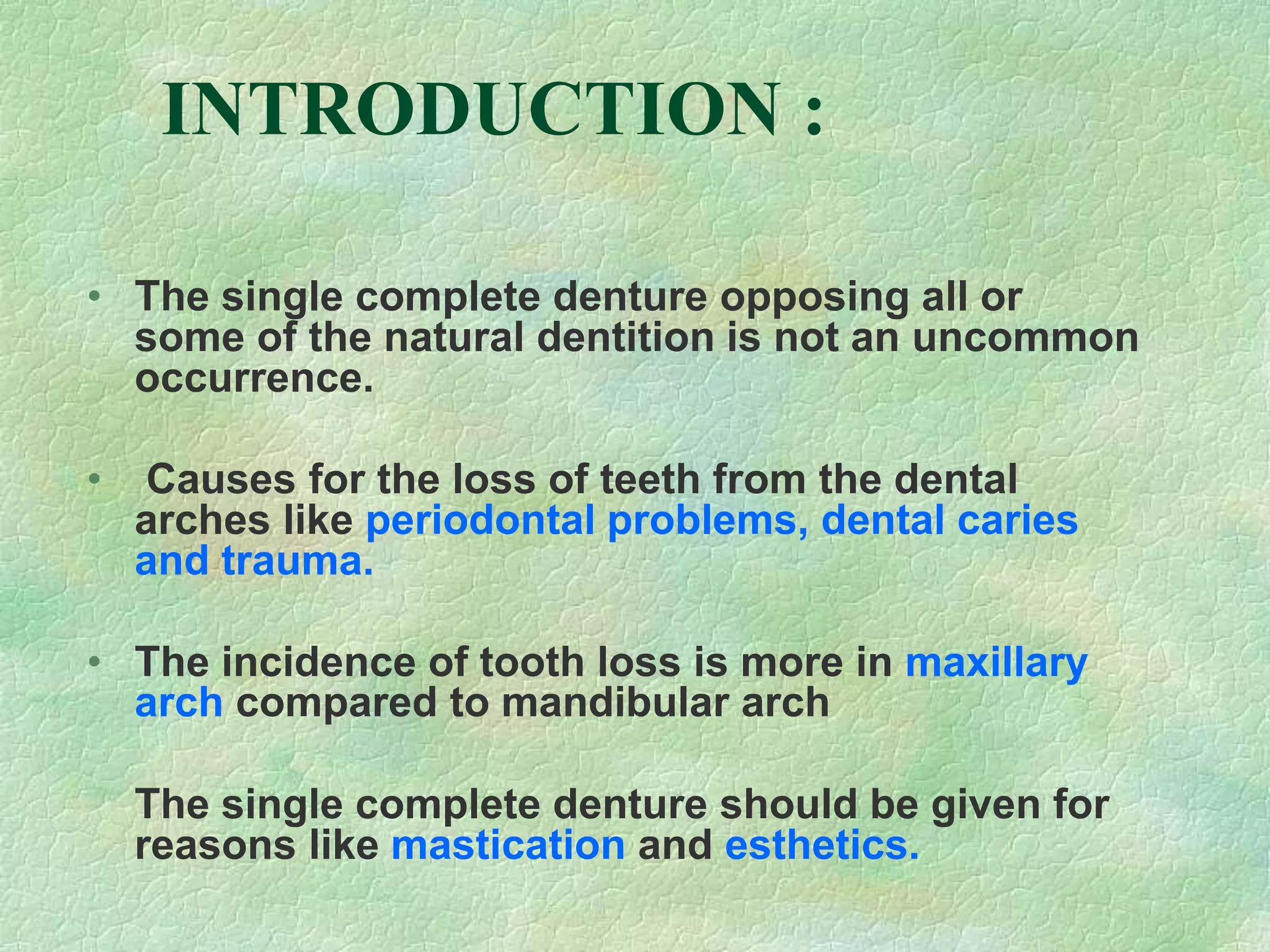Single complete denture | PPT