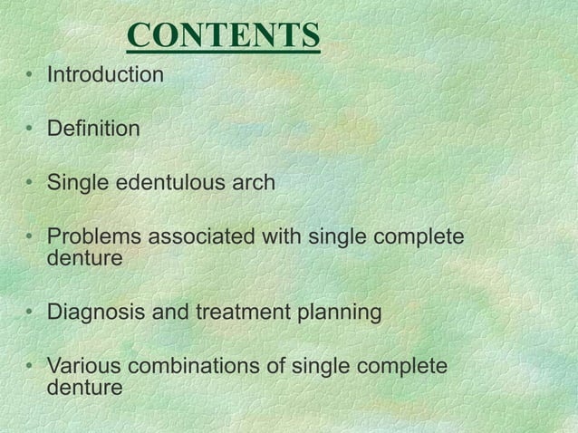 Single complete denture | PPT
