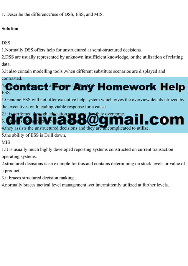 1. Describe the differenceuse of DSS, ESS, and MIS.SolutionDS.pdf