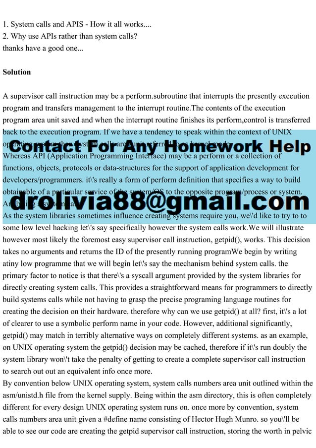 1. System calls and APIS - How it all works....2. Why use APIs rat.pdf | Operating Systems ...