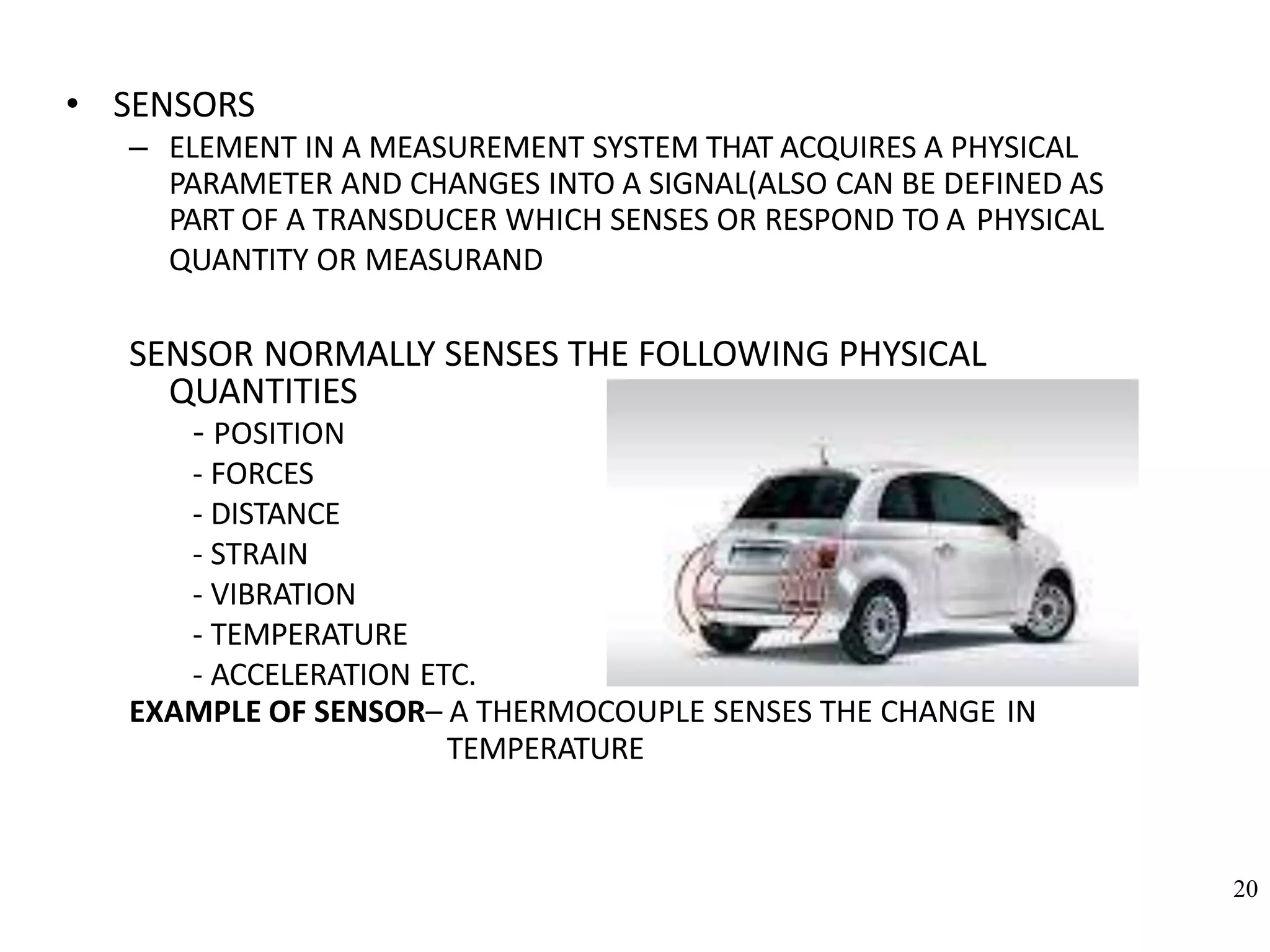 MR3491 SENSORS AND INSTRUMENTATION ( UNIT-I INTRODUCTION) | PPTX | Physics | Science