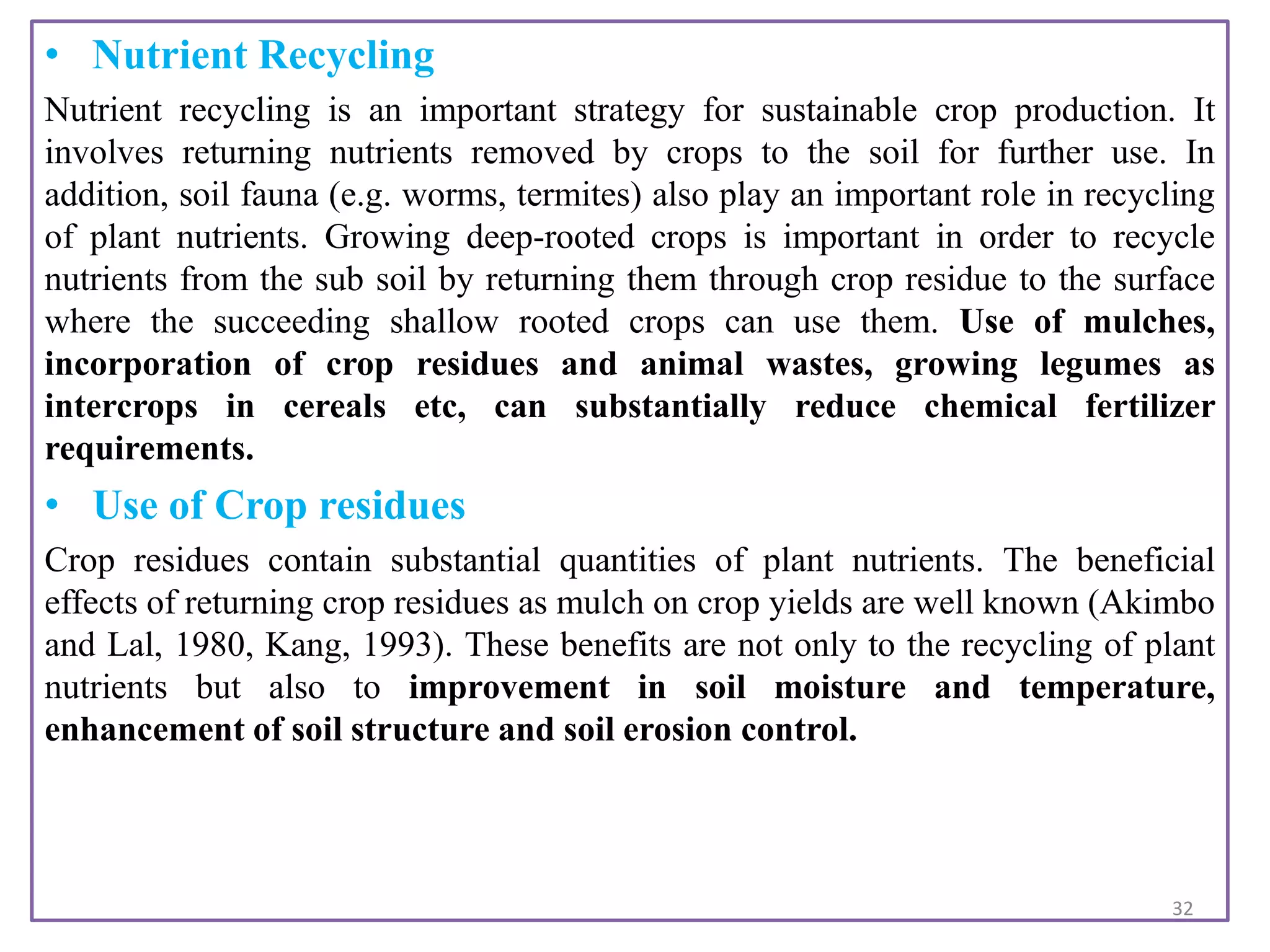 Role of sustainable Agriculture on Farming Systems | PPTX