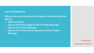1. THE ROLE OF PROJECT MANAGE | PPTX