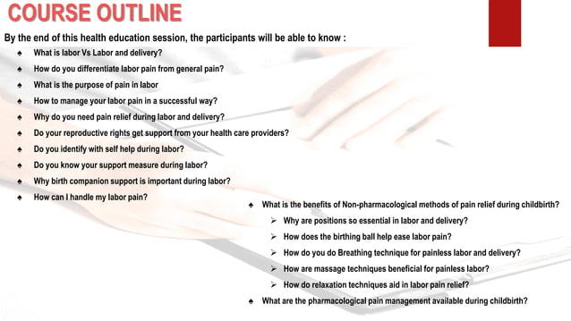 PAIN MANAGEMENT DURING LABOR AND DELIVERY.pptx | Pregnancy | Reproductive Health