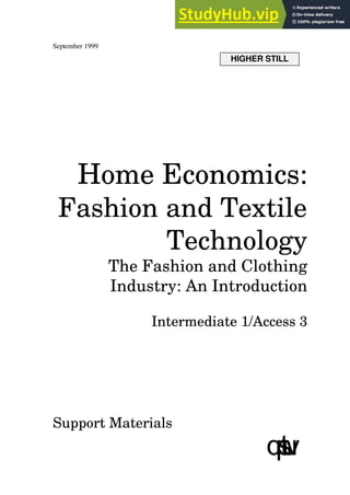 1. Intro To Fashion And Clothing Industry | PDF
