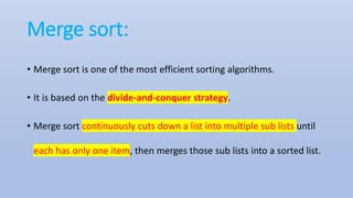 1.4 Sorting.pptx | Programming Languages | Computing