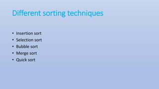 1.4 Sorting.pptx | Programming Languages | Computing