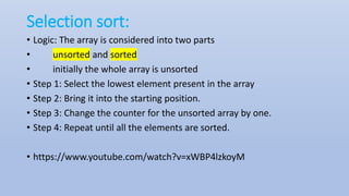 1.4 Sorting.pptx | Programming Languages | Computing