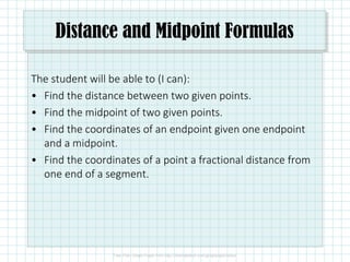 1.3 Distance and Midpoint Formulas | PDF