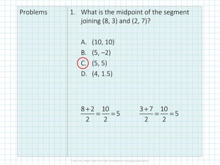 1.3 Distance and Midpoint Formulas | PPT
