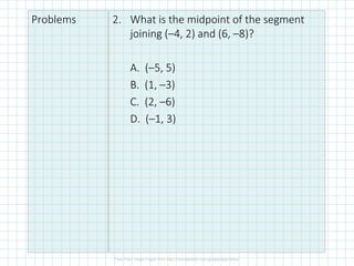1.3 Distance and Midpoint Formulas | PPT