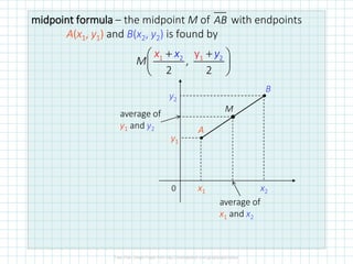 1.3 Distance and Midpoint Formulas | PPT