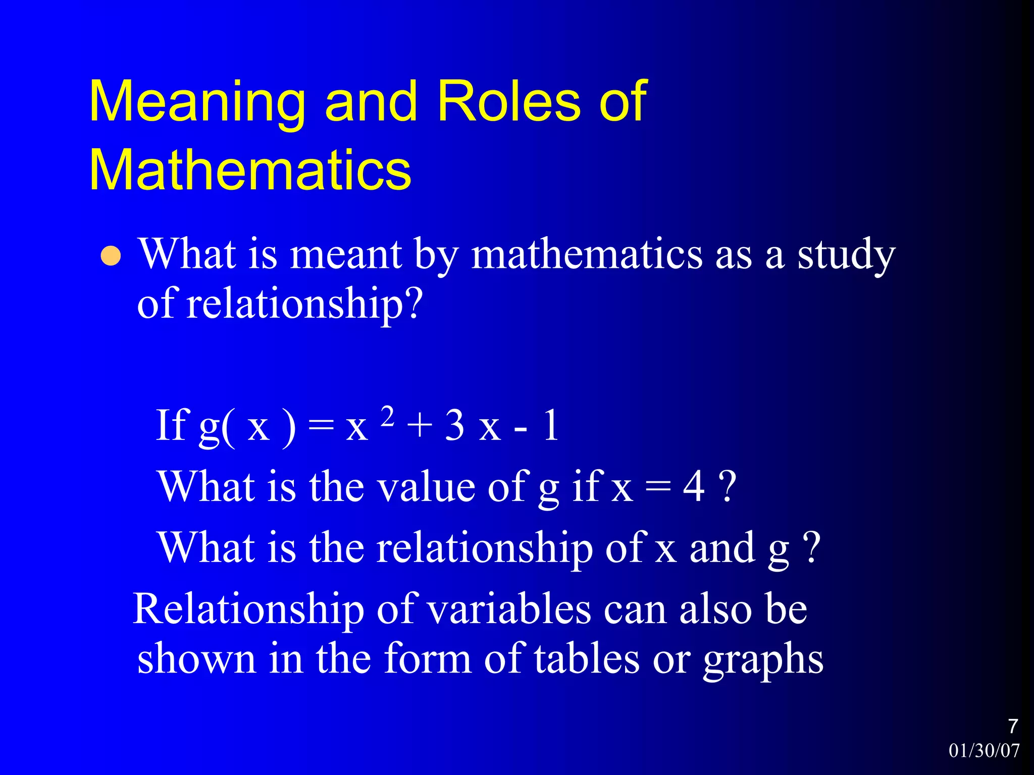 1. MTE3102 - meaningful of mathematics.ppt | Free Download