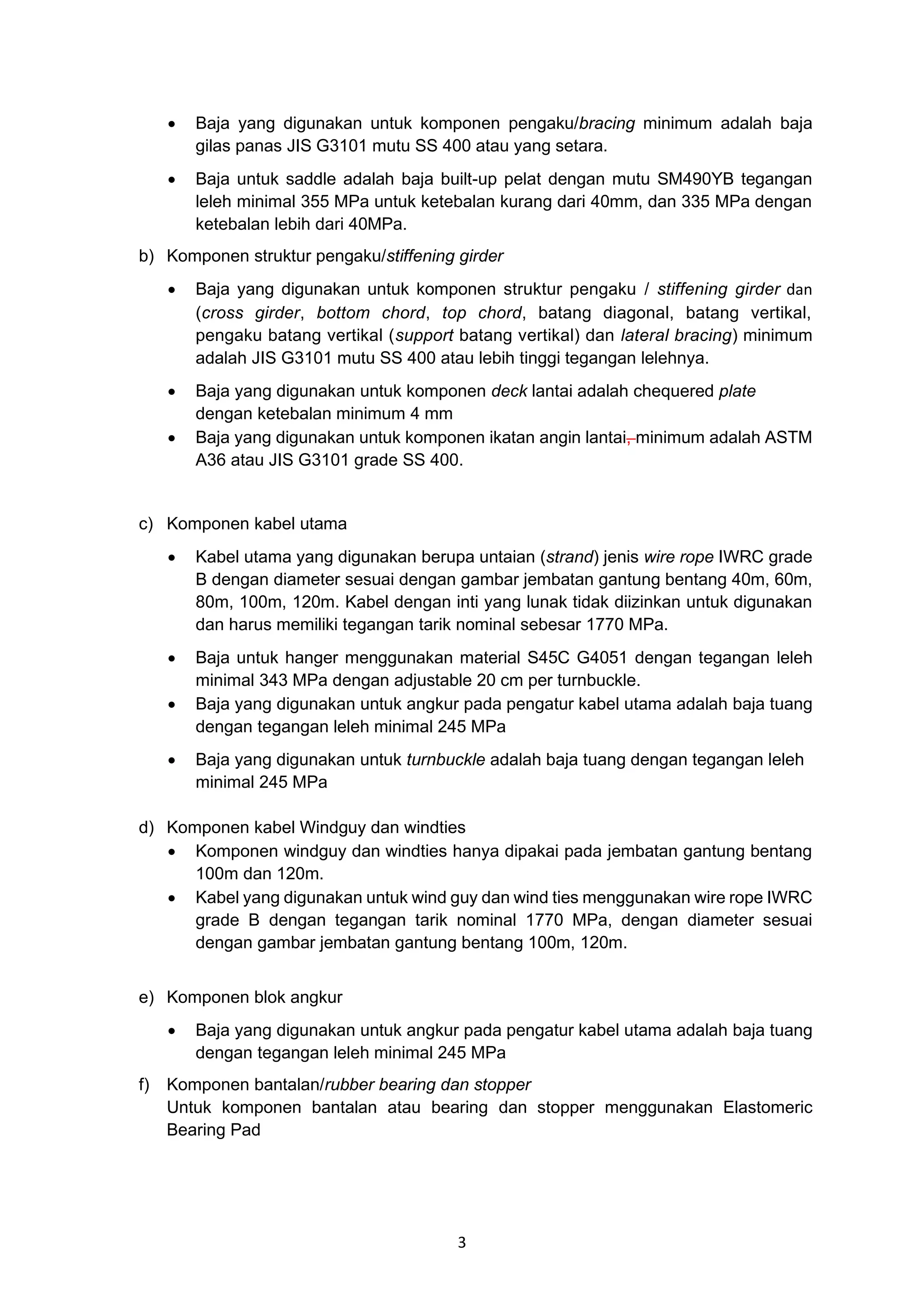 1. Kriteria Desain dan Spesifikasi Teknis Jembatan Gantung Pejalan Kaki ...