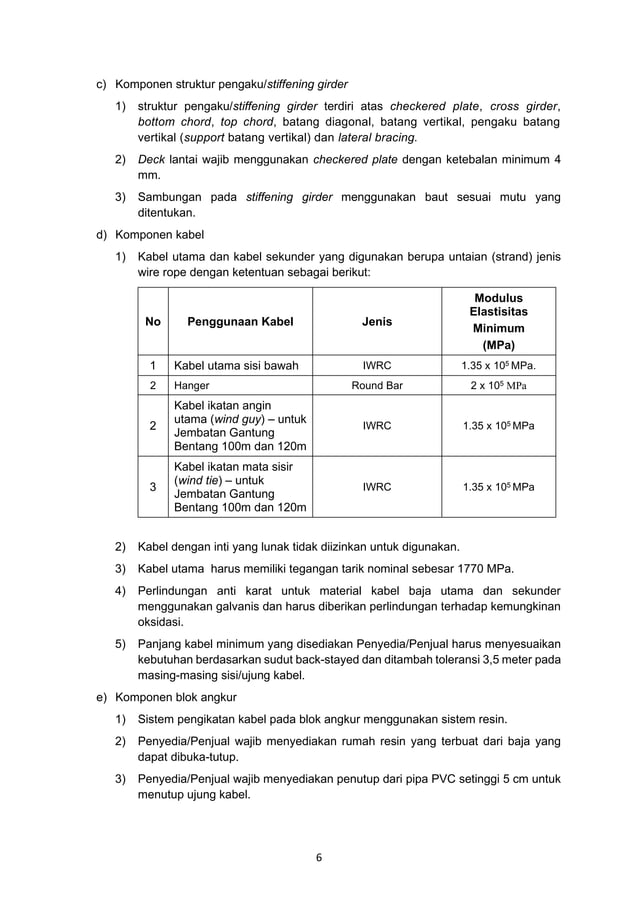 1. Kriteria Desain dan Spesifikasi Teknis Jembatan Gantung Pejalan Kaki Tipe Rigid Bentang 40 ...