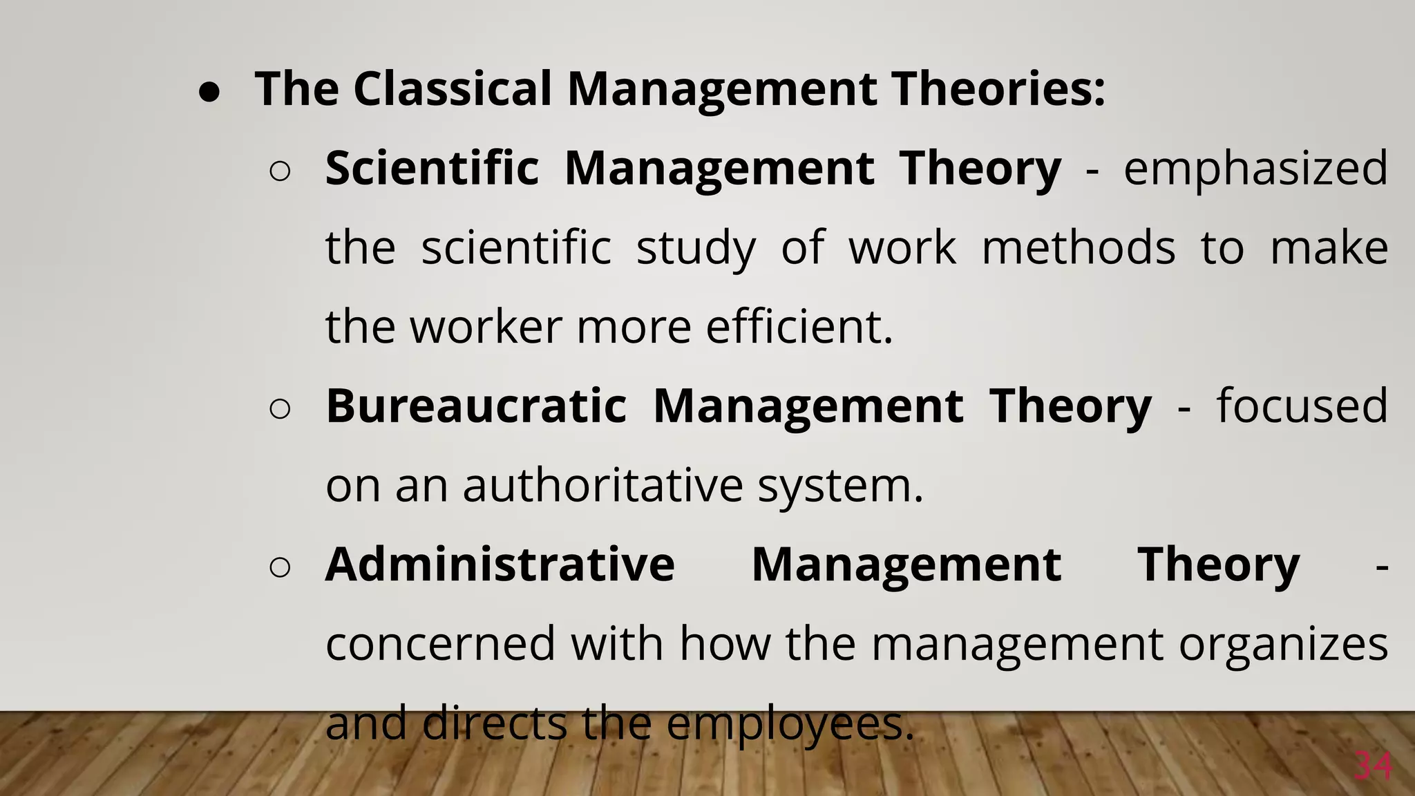 Evolution of Management Theories | PPTX