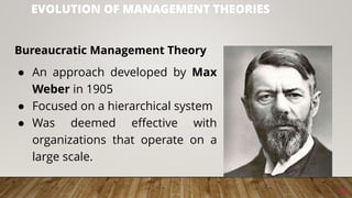 Evolution of Management Theories | PPTX