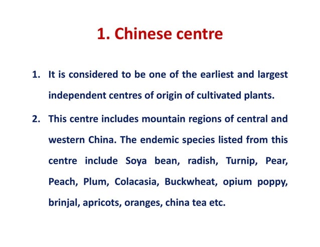 1. Concept of Centres of Origin, their importance with reference to ...