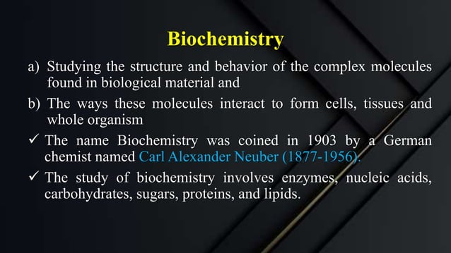 1. Introduction (Biochemistry) | PPT